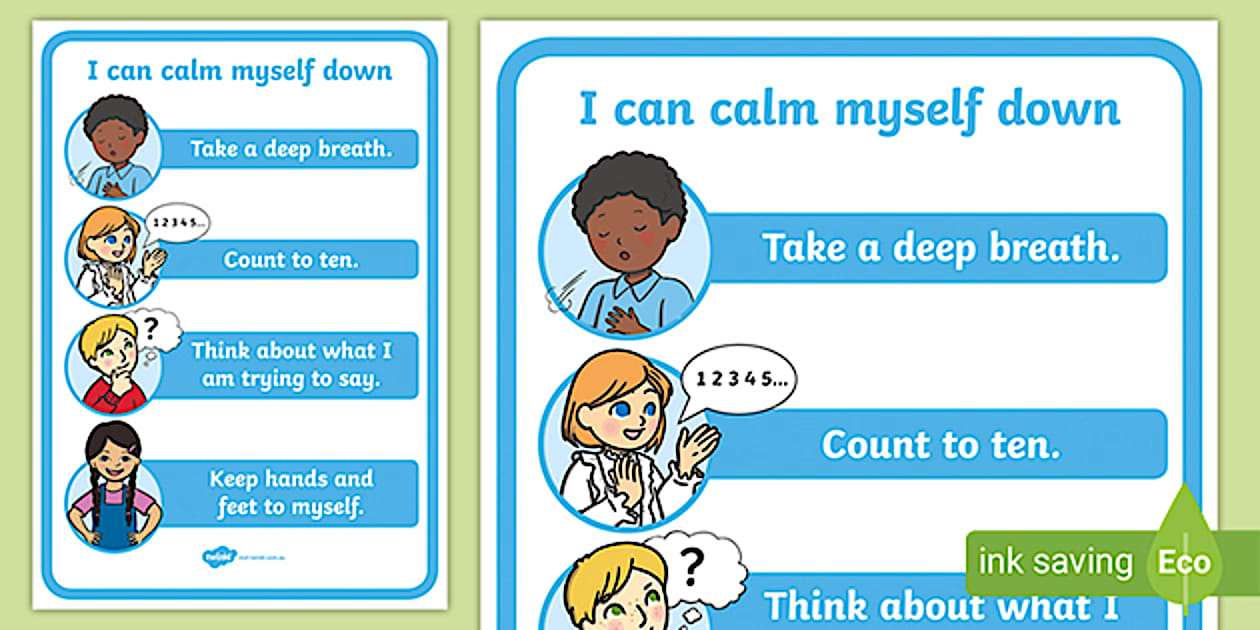 I Can Calm Myself Down Prompt Display Sign - behaviour management
