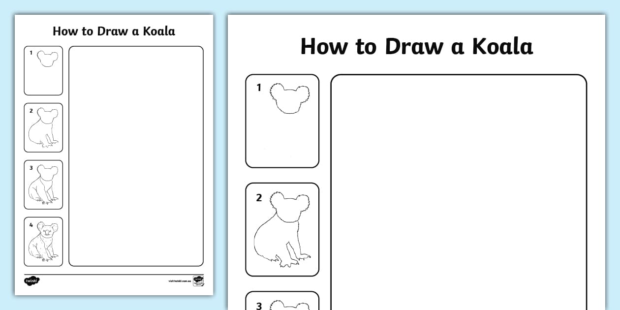 How to Draw a Koala In Four Steps | Twinkl | KS1 | Art