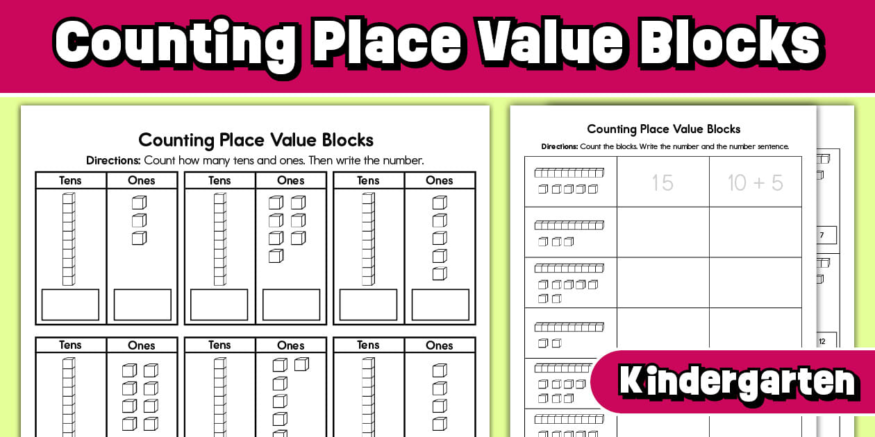 Counting Place Value Blocks Worksheets | Twinkl USA