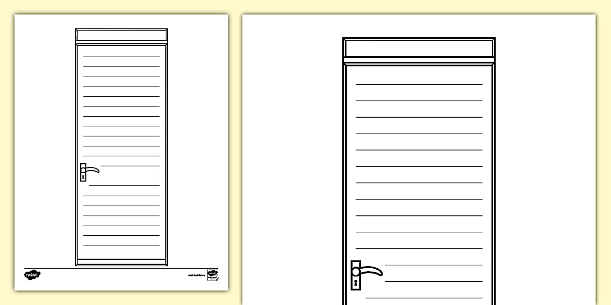 Door Writing Template (teacher made) - Twinkl