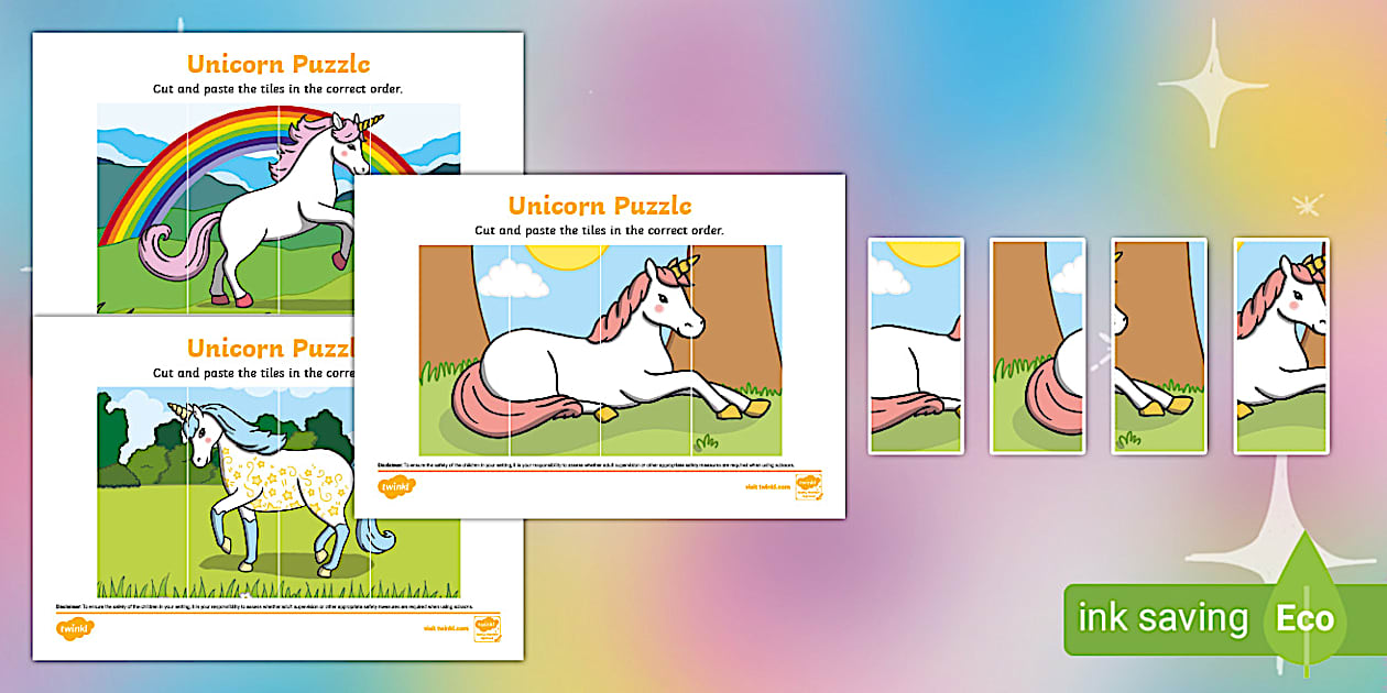 Unicorn Puzzle Strips (teacher made) - Twinkl