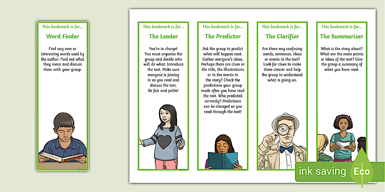 Editable Reciprocal Reading Pupil Role Bookmarks - Twinkl