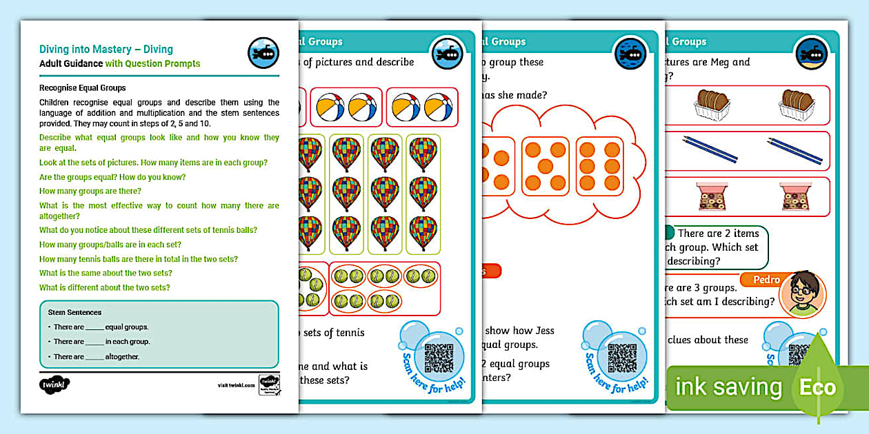 👉 Y2 DiM: Step 1 Recognise Equal Groups Activity Cards