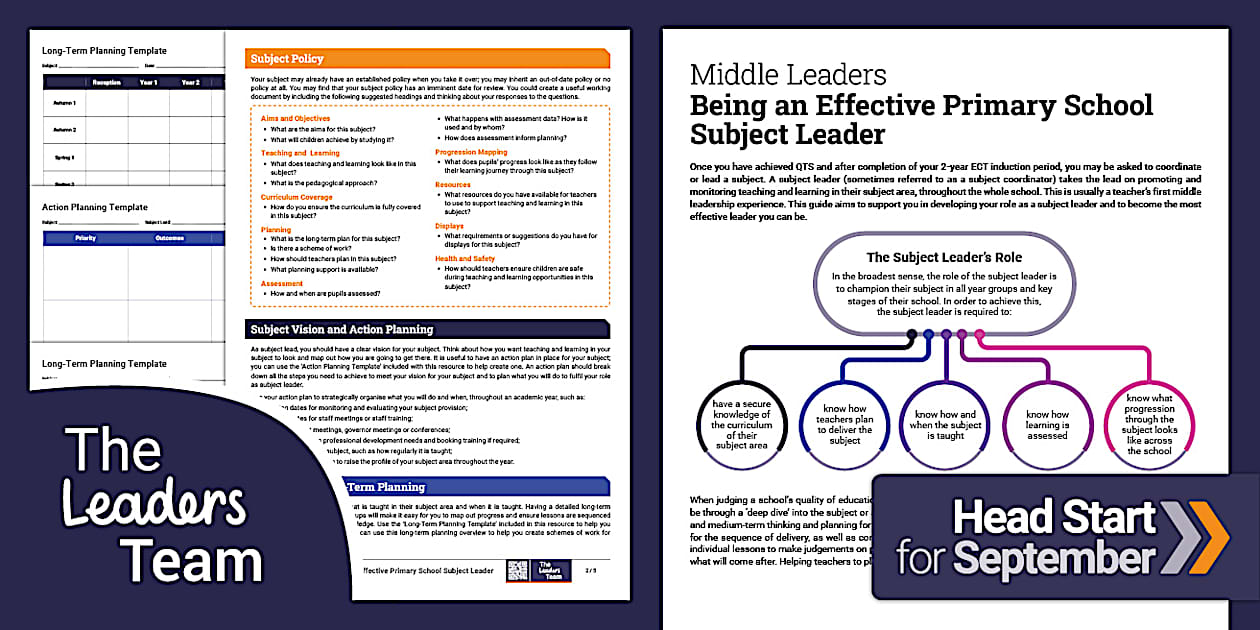 Middle Leaders: Being an Effective Primary School Subject Leader
