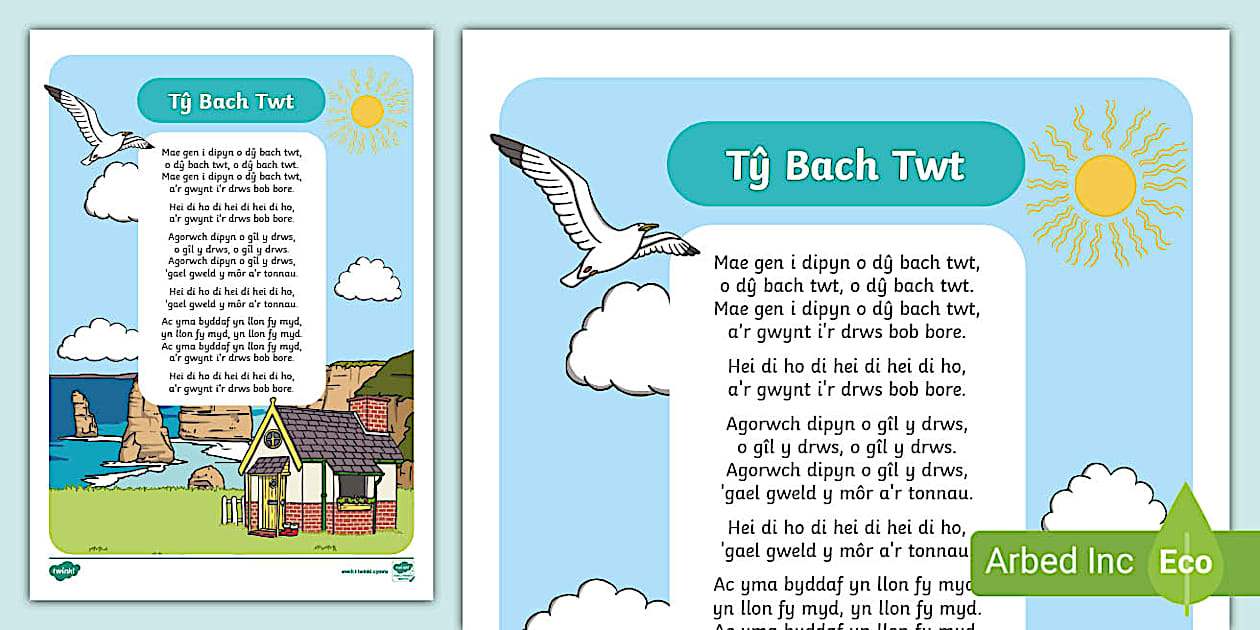 Hwiangerddi: Tŷ Bach Twt (teacher made) - Twinkl
