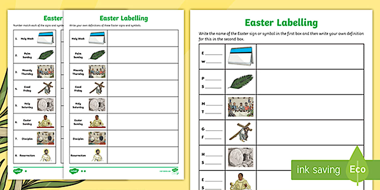 Editable Easter Labelling Differentiated Worksheets - Twinkl
