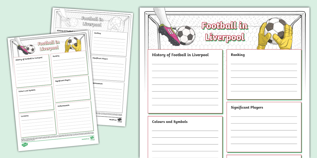 Football in Liverpool Fact File Template (teacher made)