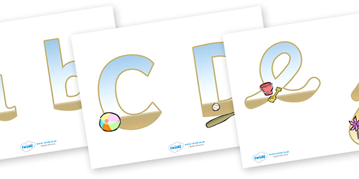 Cursive Display Lettering & Symbols (Seaside) (teacher made)