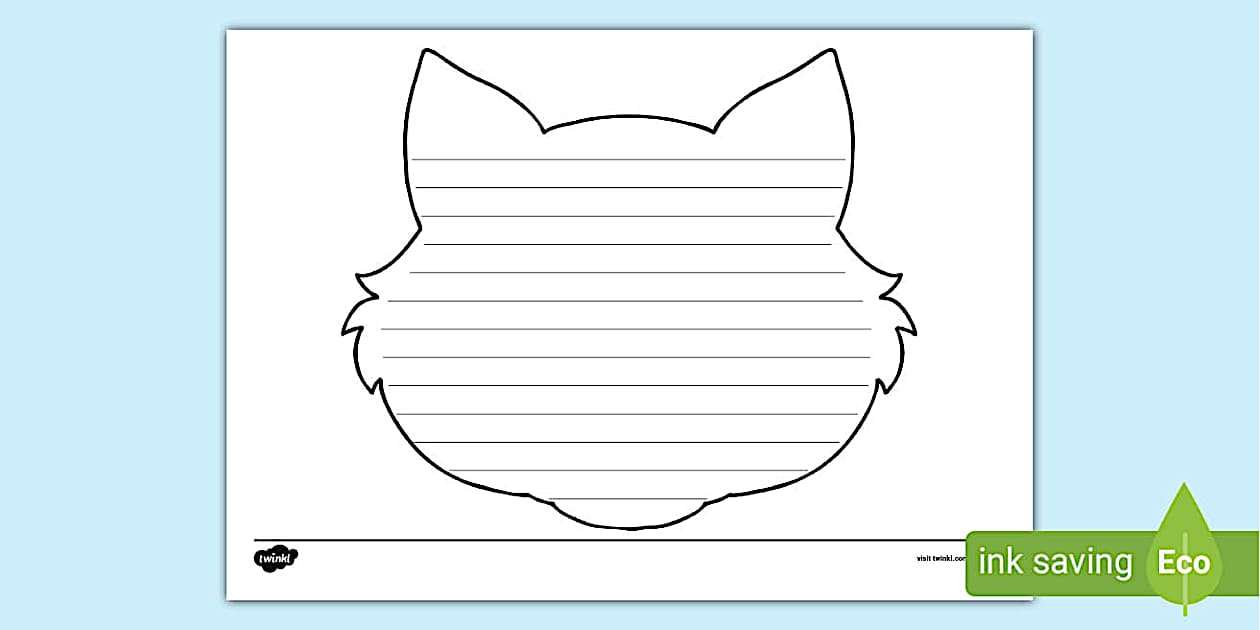 Cat Face Writing Template (teacher made) - Twinkl