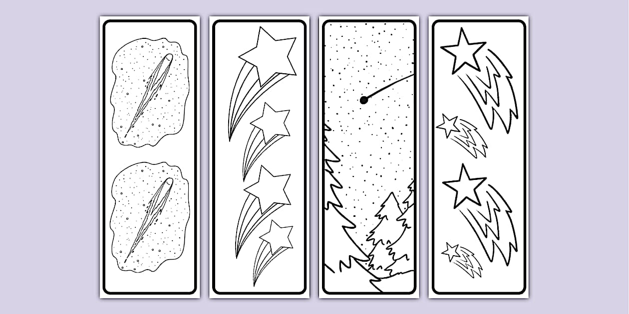 Shooting Stars Colouring Bookmarks (teacher made) - Twinkl
