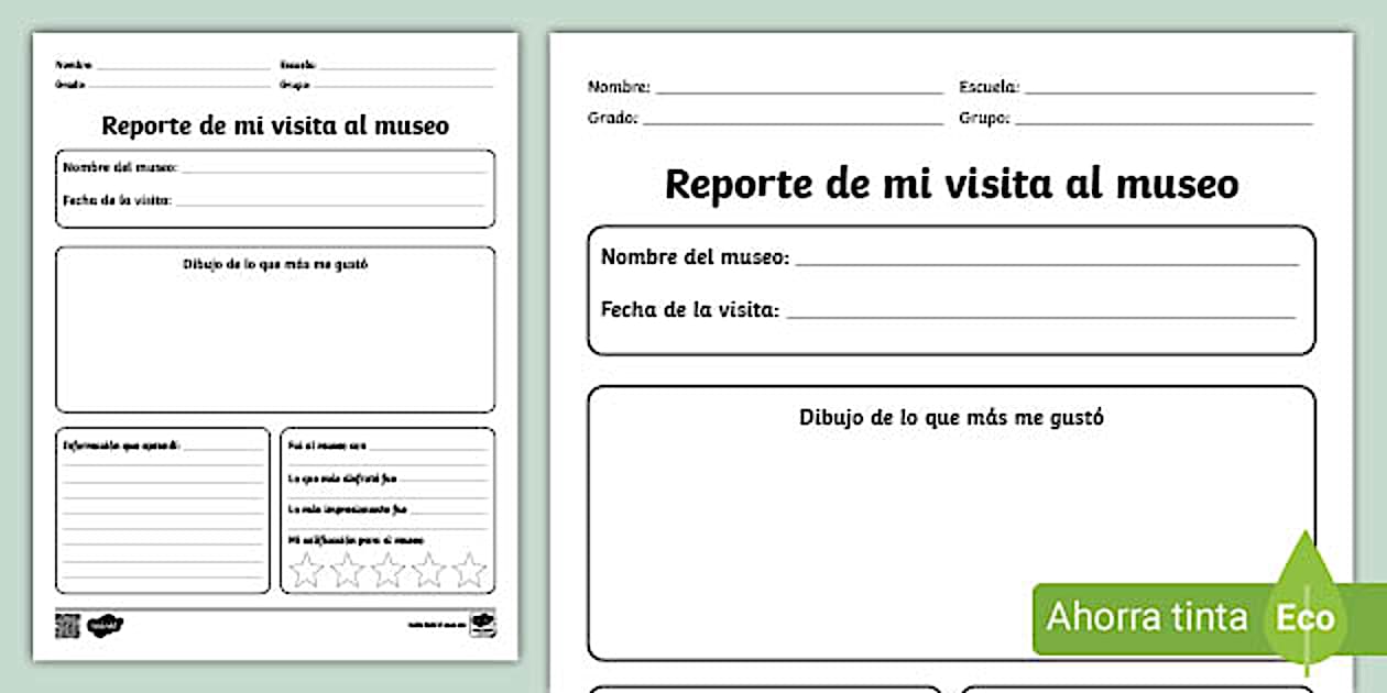 Hoja de actividad: Reporte de mi visita al museo