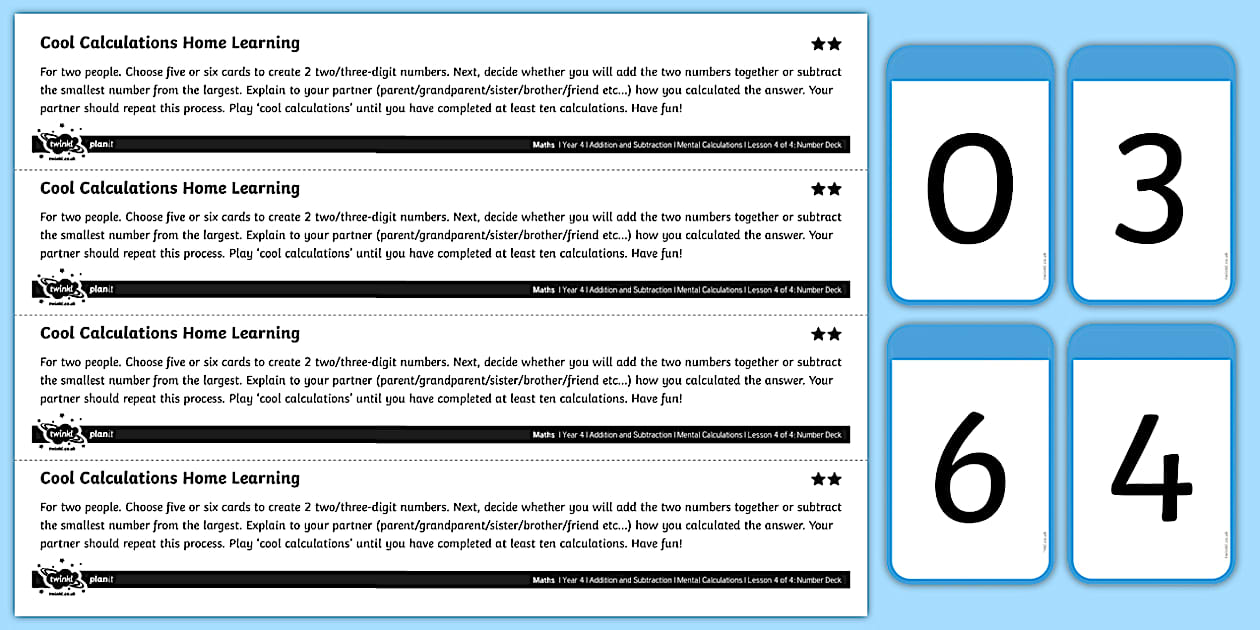 Mental Calculation Worksheet / Worksheets - Number - Twinkl