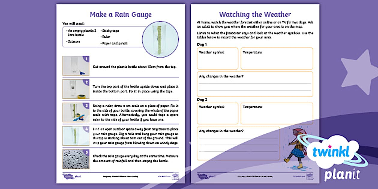 Weather Home Learning Tasks | Weather Homework | Printable
