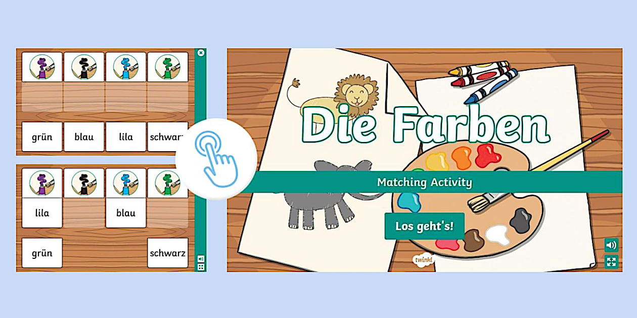 👉 German: Colours Interactive Matching Game
