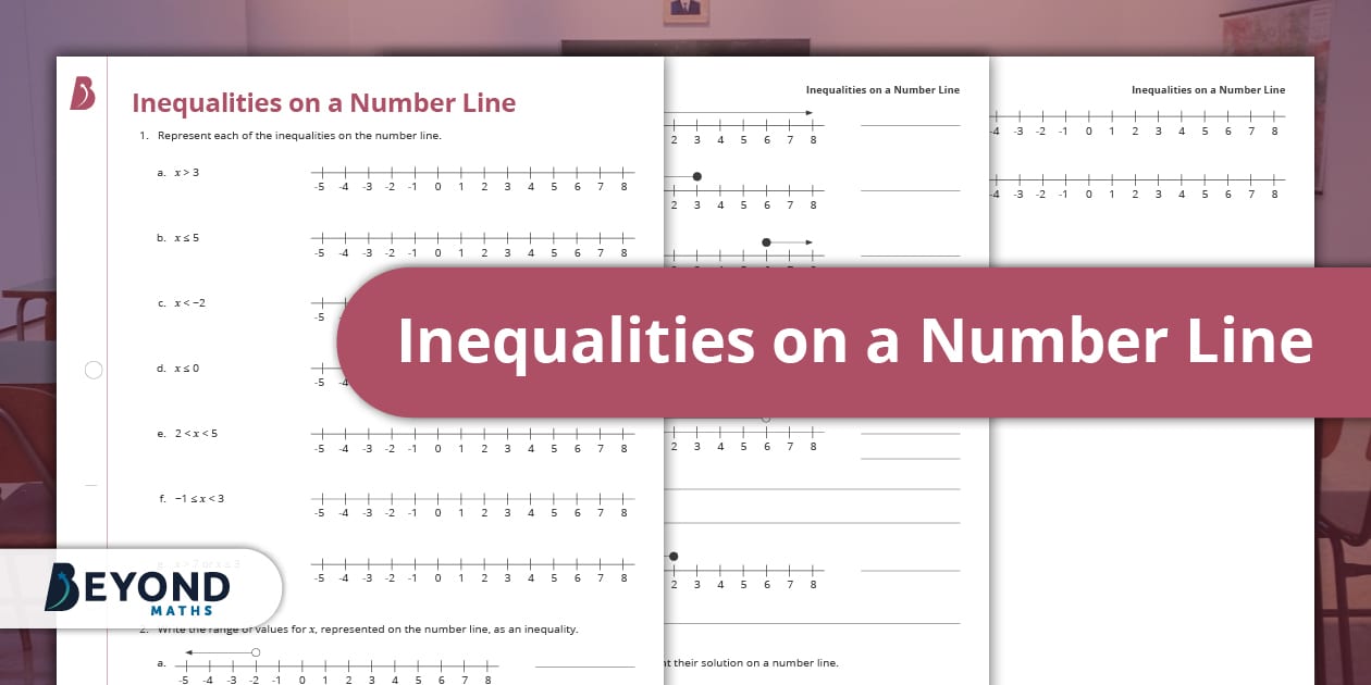 Inequalities on a Number Line Worksheet