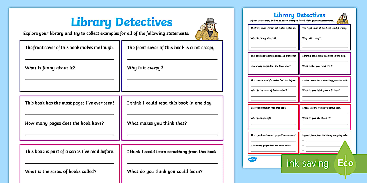 Printable Library Skills Worksheets (PDF) | Twinkl - Twinkl