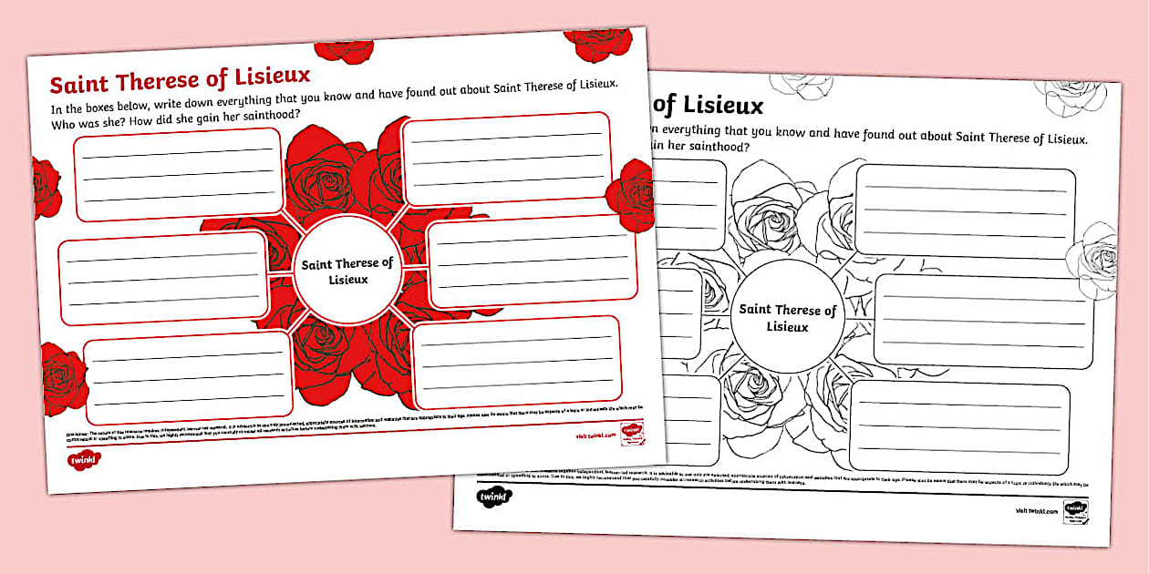 Saint Therese of Lisieux Mind Map (professor feito) - Twinkl