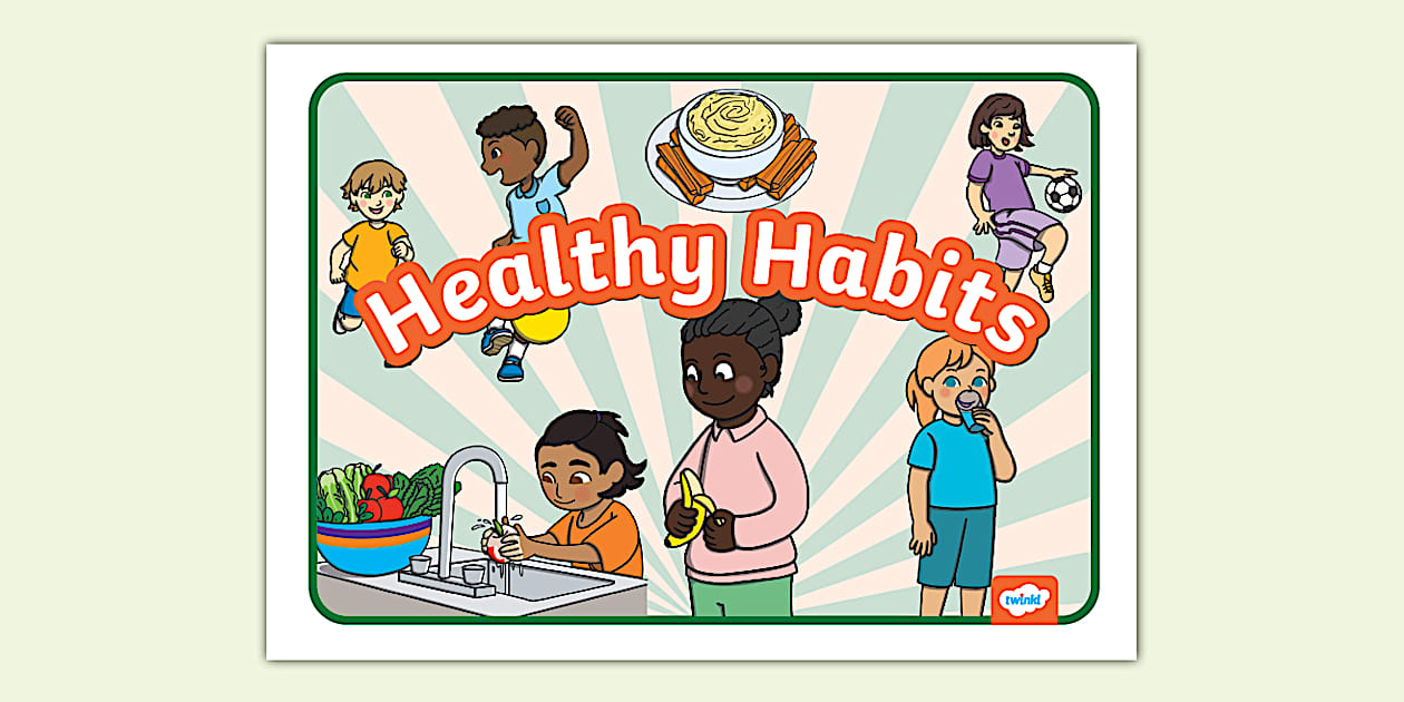 Healthy Habits Display Poster (teacher made) - Twinkl