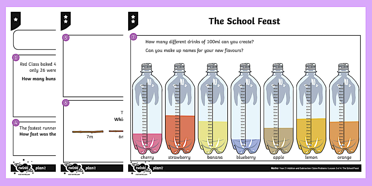 Solve Problems Involving Measures - Measure Problems KS1