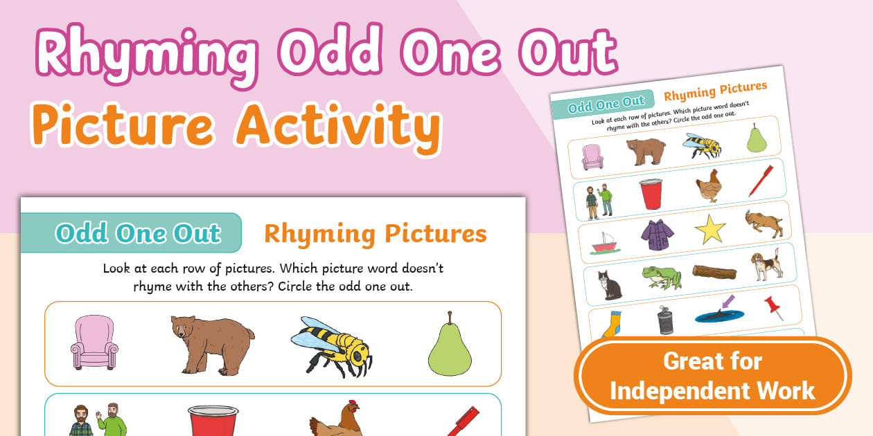 Rhyming Odd One Out Picture Activity - Twinkl