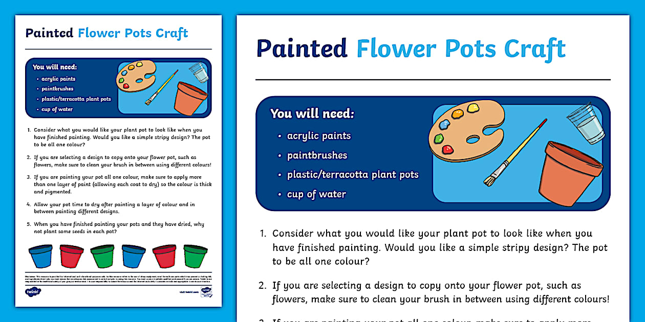 Paintings of Flower Pots Craft Activity