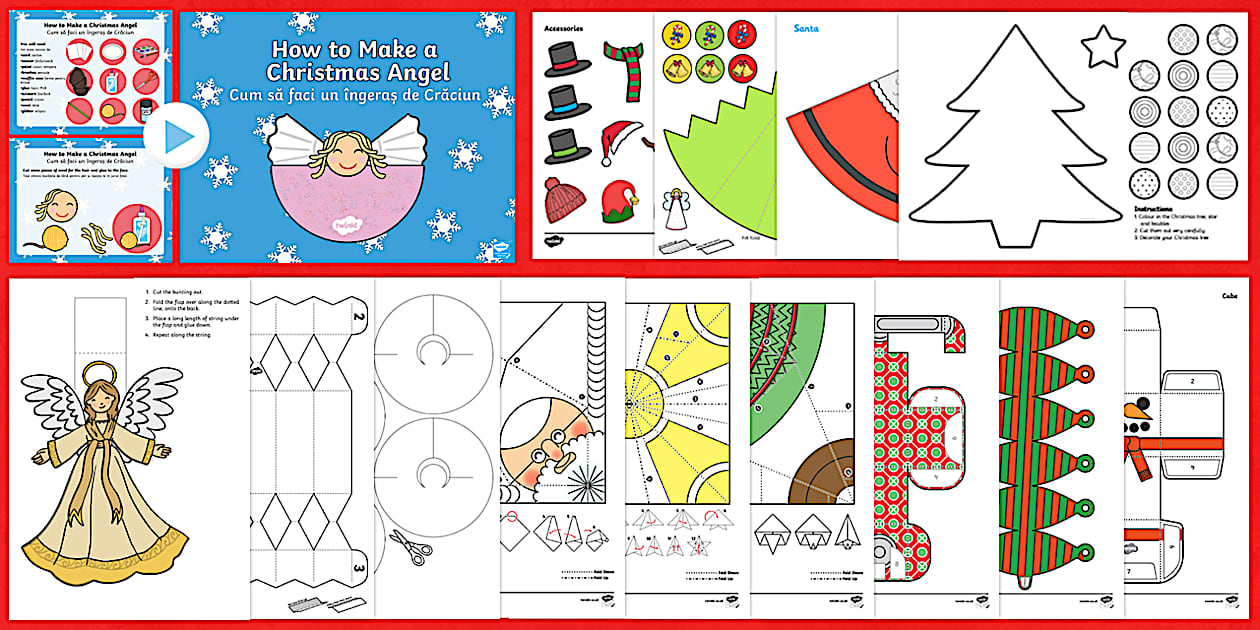 Christmas Paper Craft Activity Pack English/Romanian