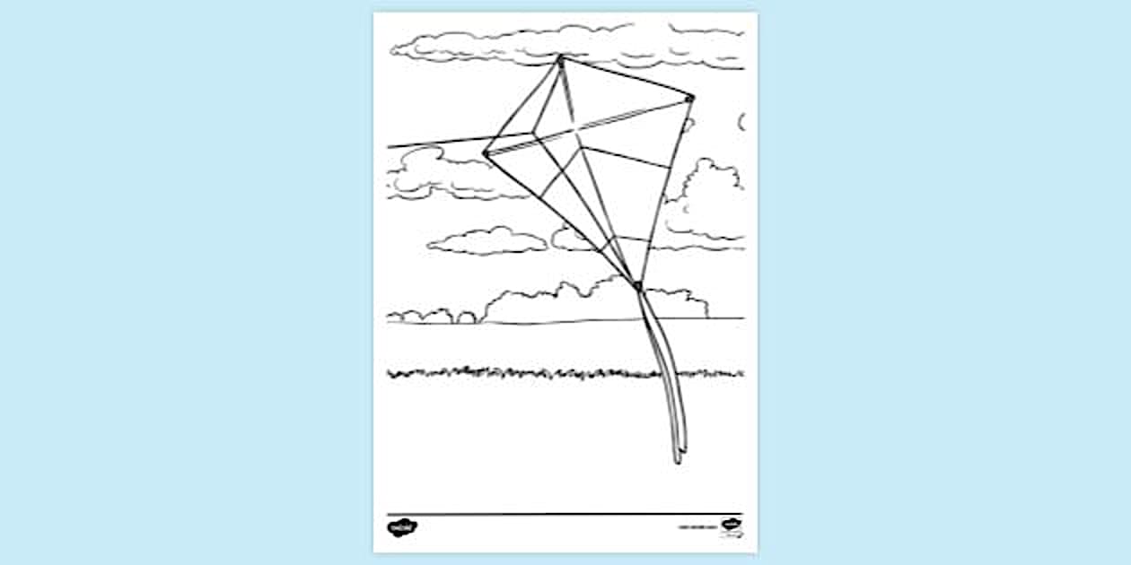 Diamond Kite Colouring Sheet | Colouring Sheet - Twinkl