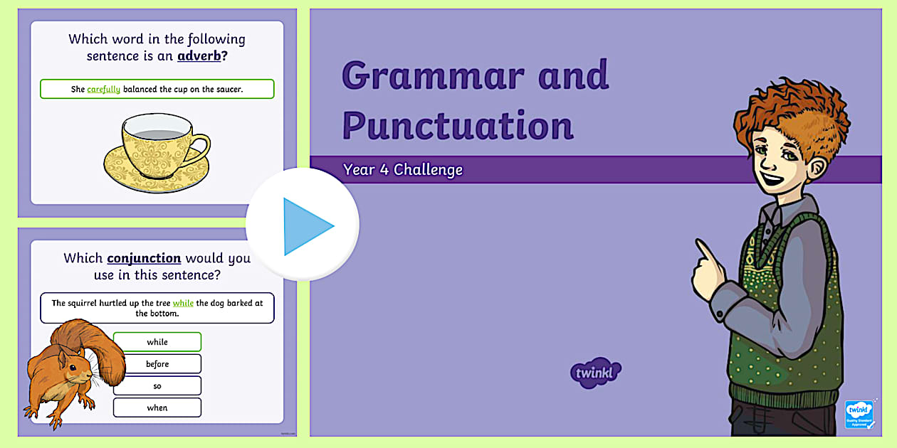 SPaG Revision Year 4 | Grammar and Punctuation Challenge PPT