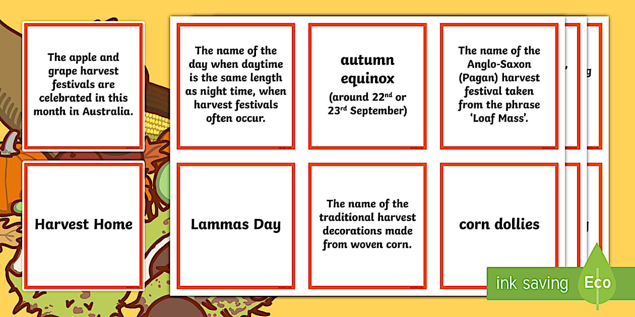 KS2 Harvest Matching Cards