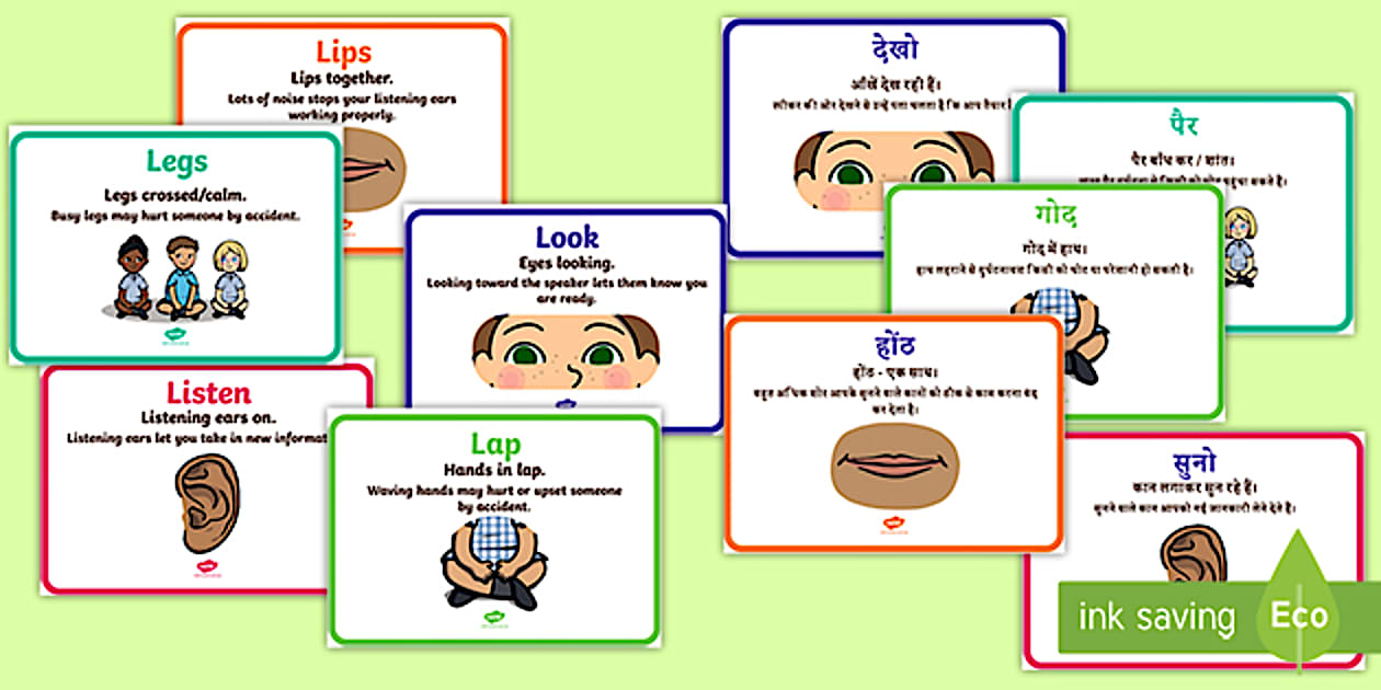 5 Ls of Listening for Everyone - LKG-UKG (English/Hindi)