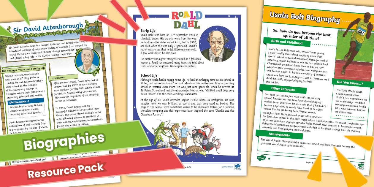 Biography KS2 Text Example Pack | Years 3-6