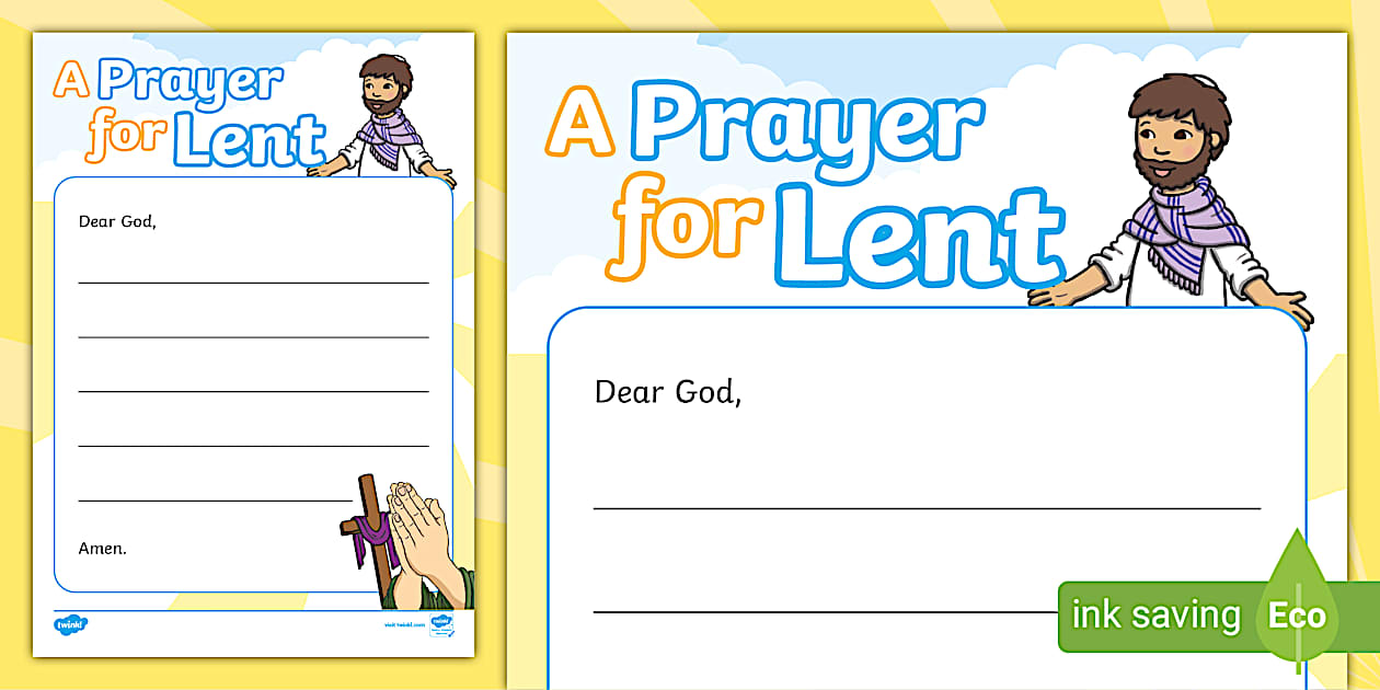 KS1 Lent Prayer Template (teacher made) - Twinkl