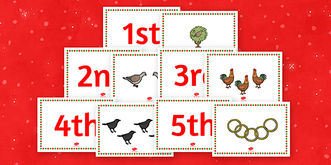Twelve Days of Christmas Themed Story Sequencing Cards
