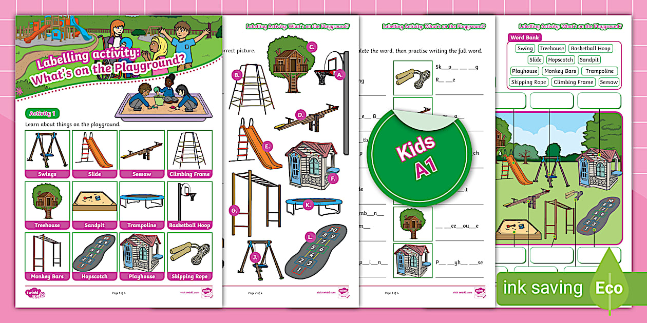 ESL Labelling Activity: What's on the Playground? [Kids, A1]