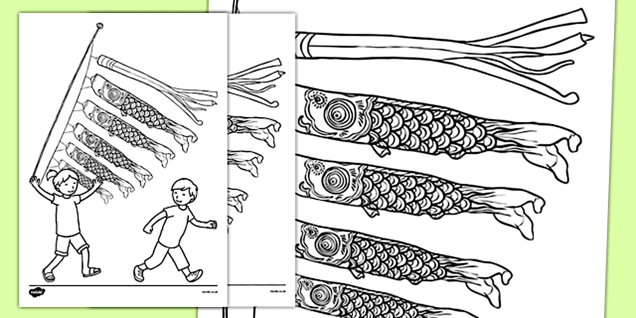 Editable Kodomo No Hi Colouring Sheets (teacher made)