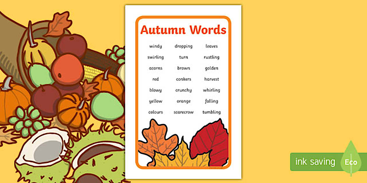 IKEA Tolsby/Fiestad Autumn Words Prompt Frame - Twinkl