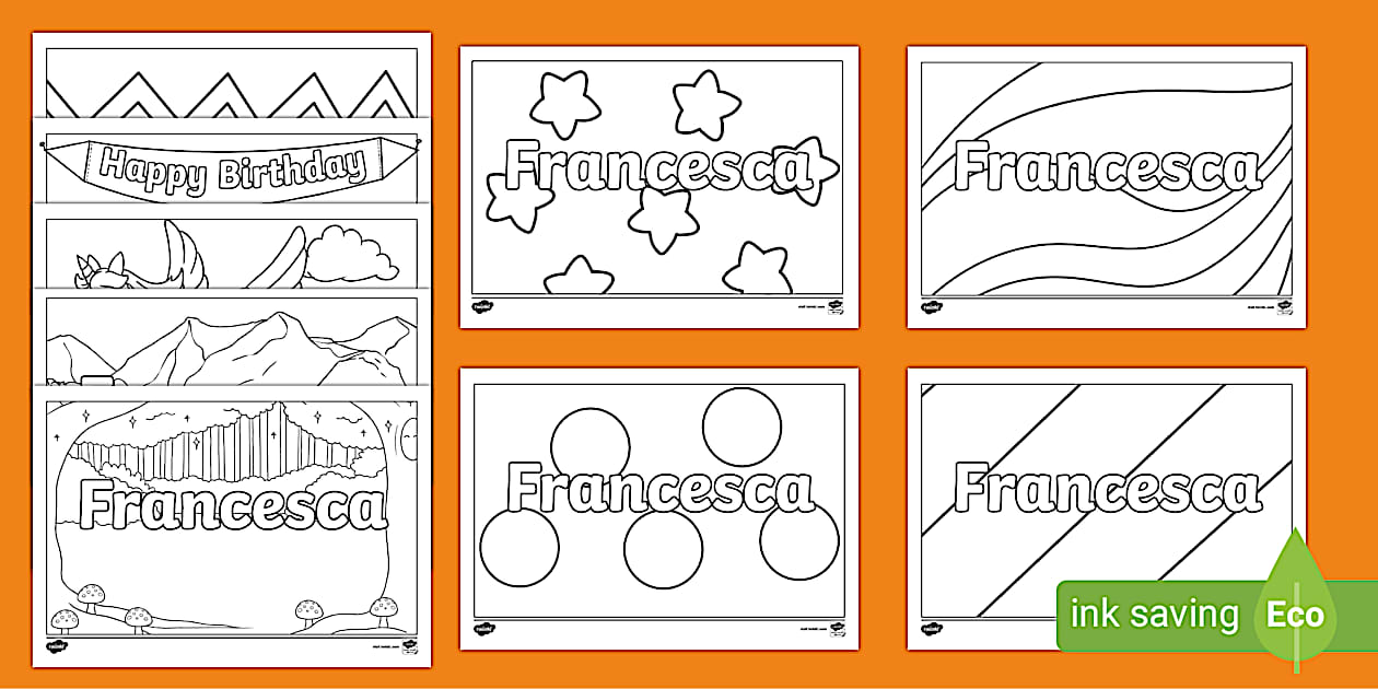 Francesca Name Simple Colouring Activity Sheet - Twinkl