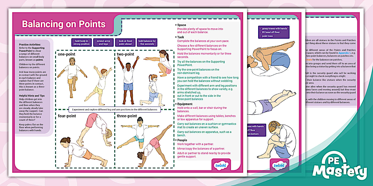 PE Mastery: Points and Patches Balancing Activities - Twinkl