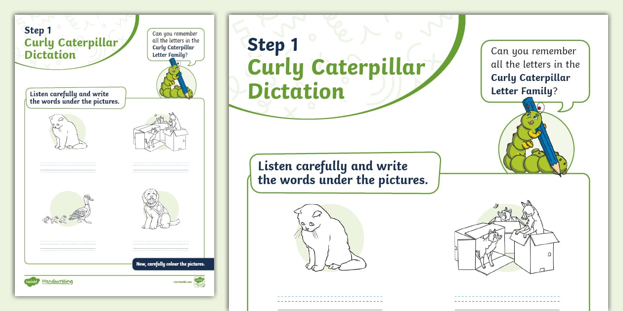 Twinkl Handwriting Scheme:Step 1 Curly Caterpillar Dictation