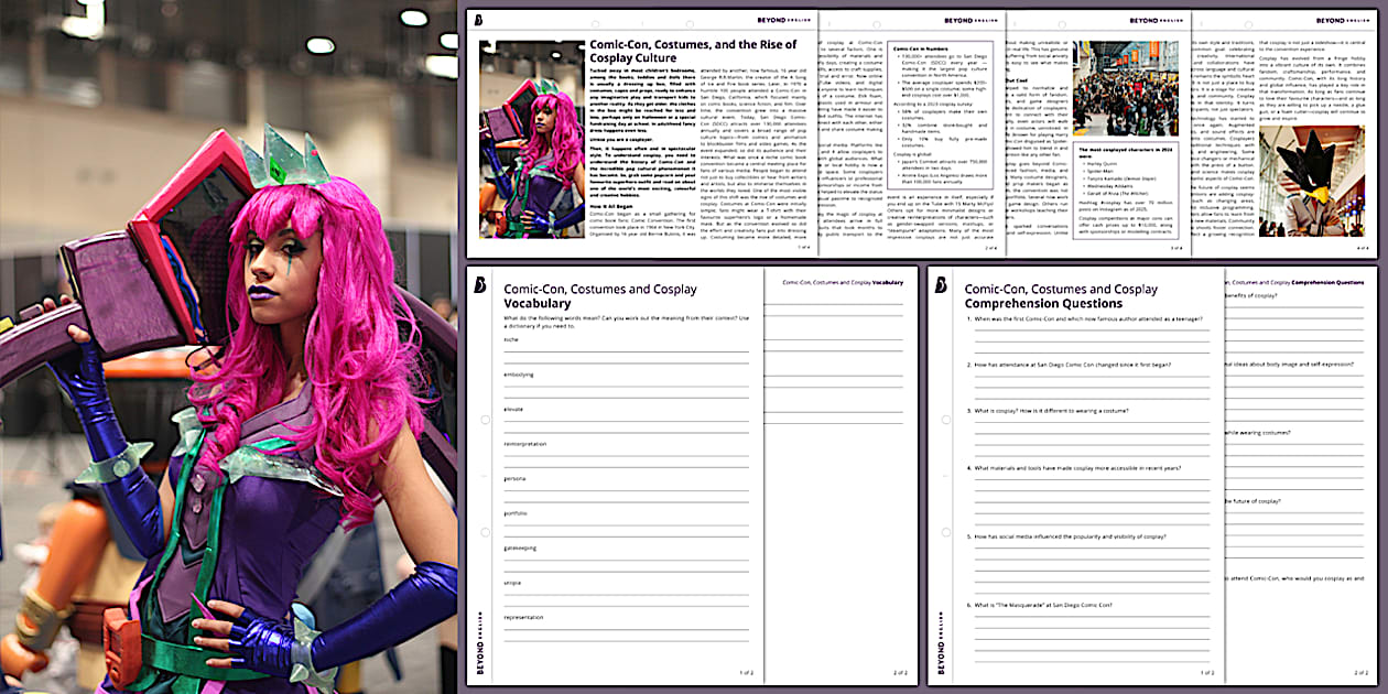 Non Fiction: Comic Con & Cosplay Reading Comprehension