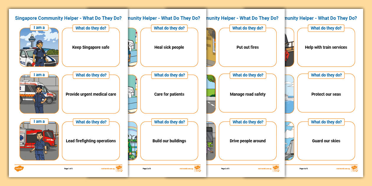 * NEW * Singapore Community Helper Resource for KS1