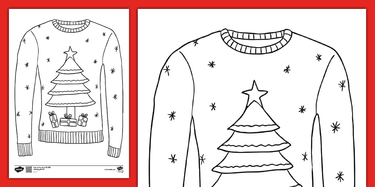Christmas Jumper Colouring Sheet | Colouring Sheets - Twinkl