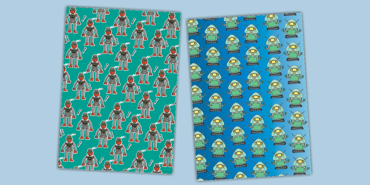 Robot-Themed Patterns Posters Pack (teacher made) - Twinkl