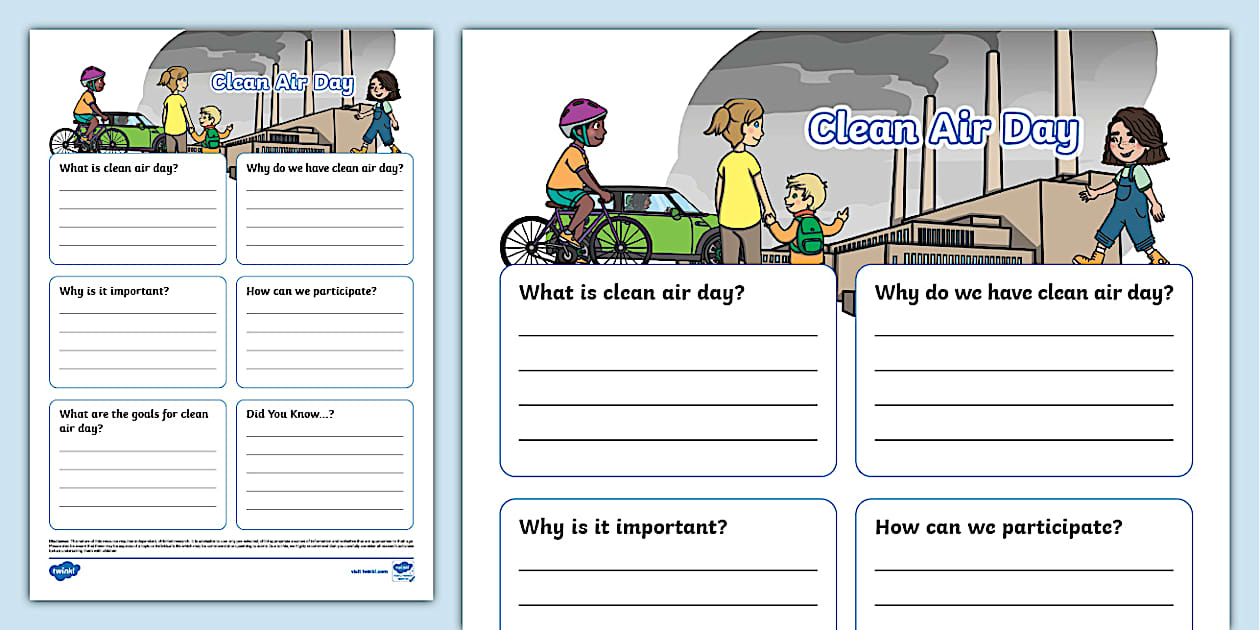 Clean Air Day Fact File Template (teacher made) - Twinkl
