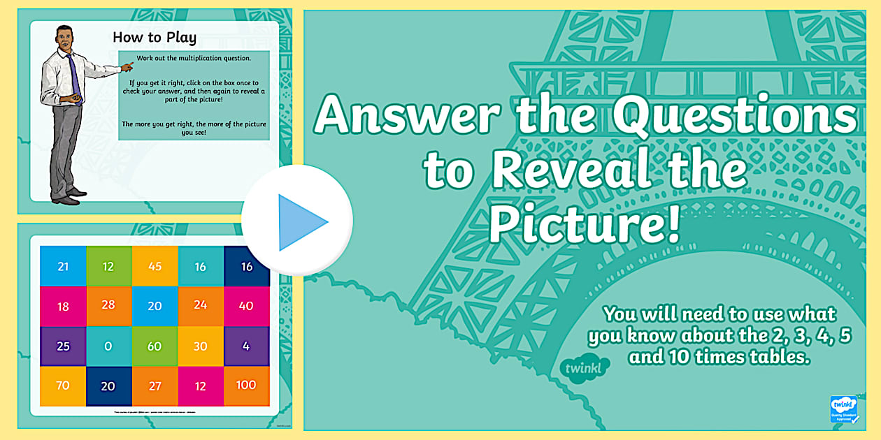 Multiplication Reveal the Picture Plenary Activity - Twinkl