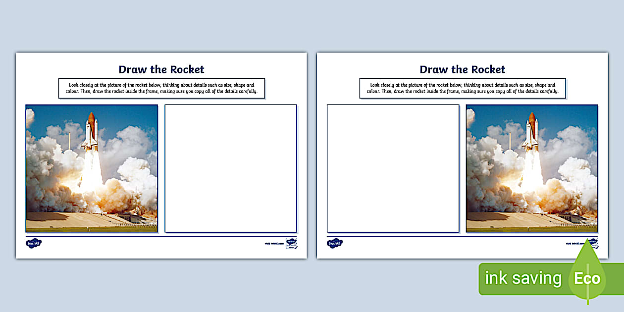 Draw the Rocket Art Activity (teacher made) - Twinkl