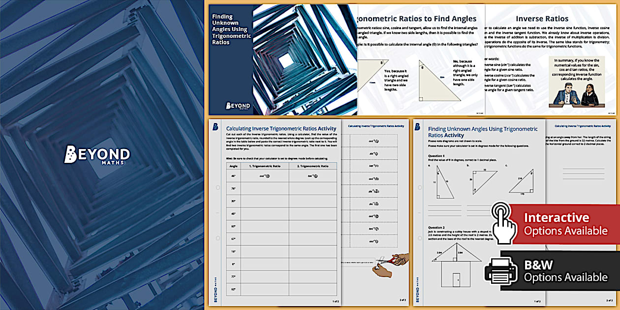 Finding Unknown Angles Using Trigonometric Ratios Resource