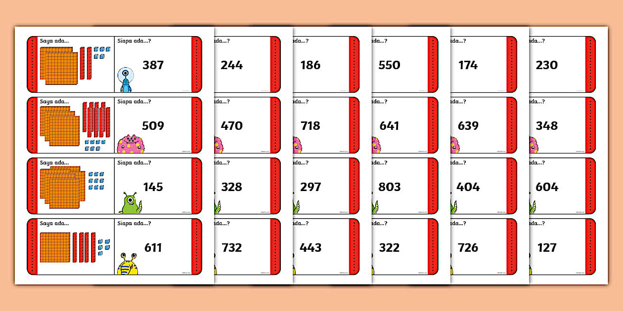 Permainan Bersambung Matematik Tahun 1 - Nombor hingga 100