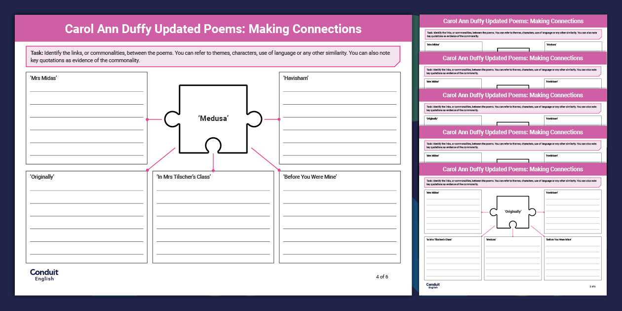 Carol Ann Duffy Updated Poems: Making Connections - Twinkl