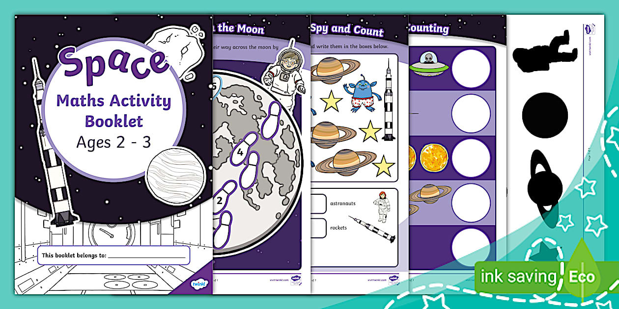 Space-Themed Maths Activity Booklet (Ages 2 - 3)